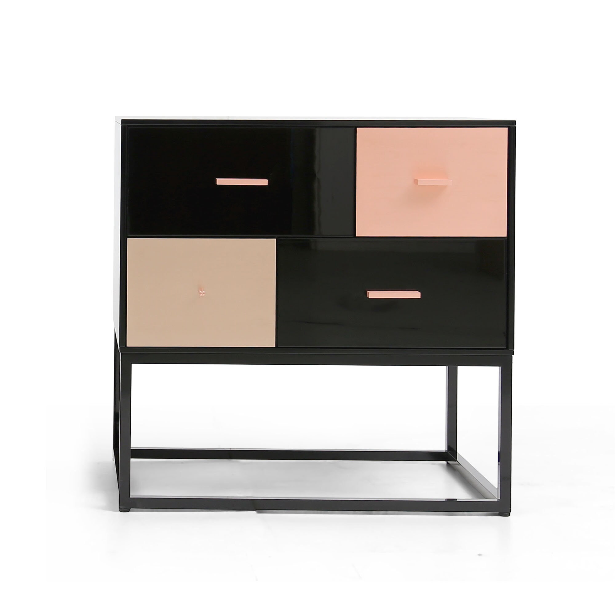 Modern Side Table Modern Black Sideboard Copper Brass Chest of | Etsy
