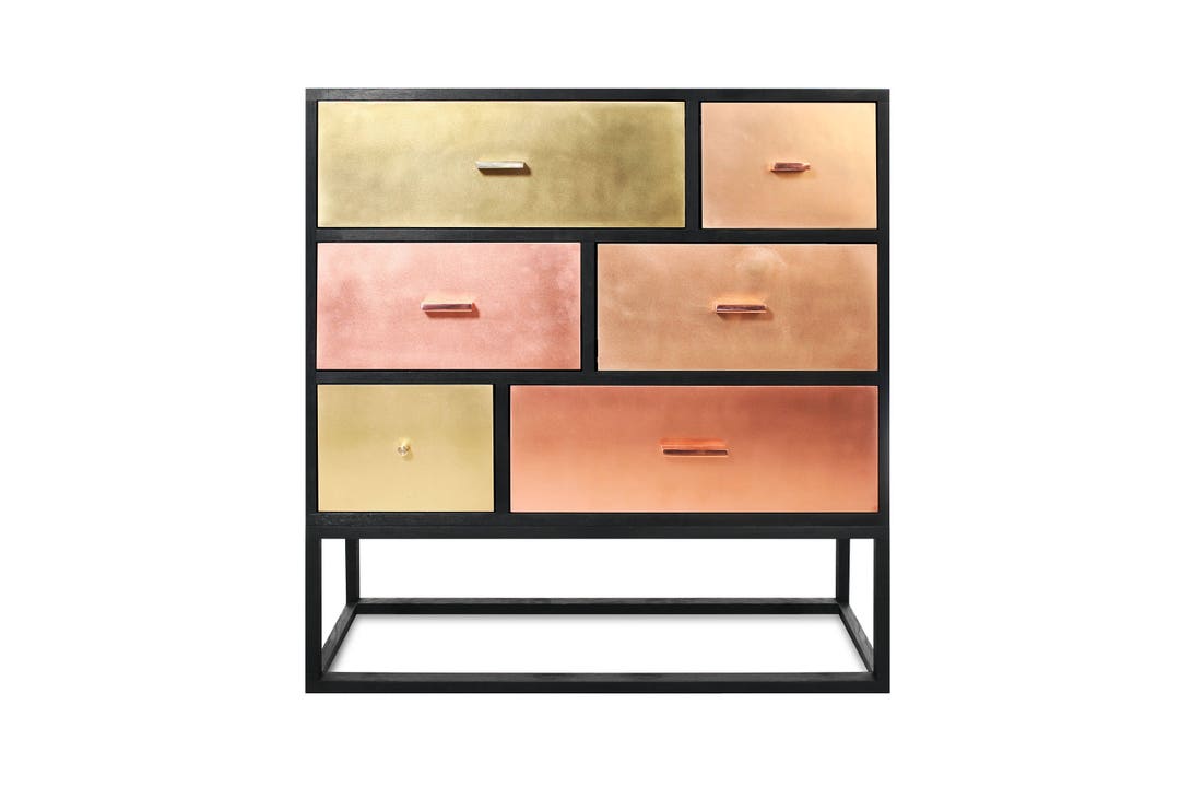 Modern Black Copper Sideboard Metal Frame Legs Contemporary Sideboard ...