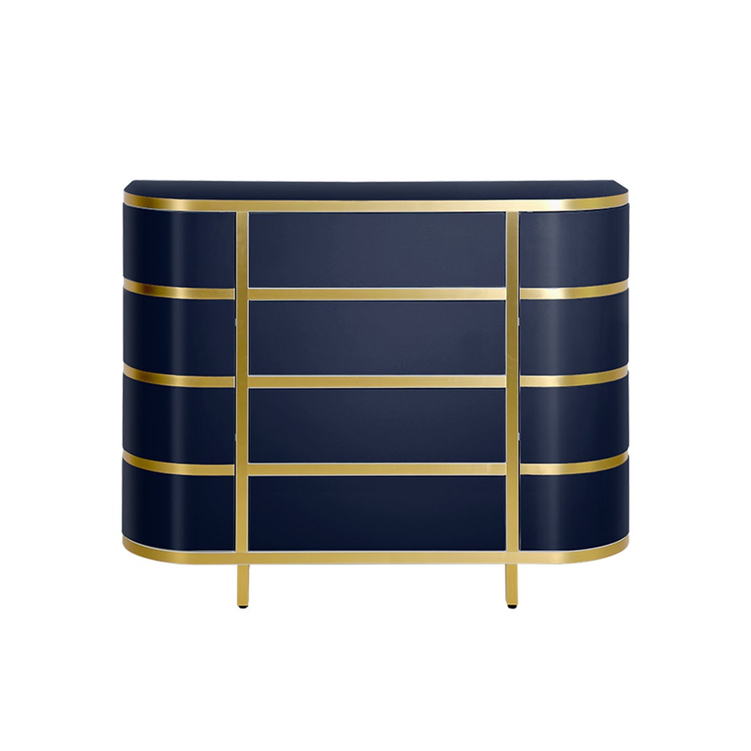 Modern Sideboard High Gloss Blue Cabinet Luxury Dresser Blue Storage ...