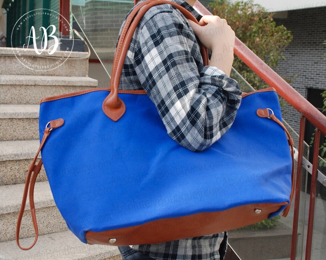 Royal Blue Canvas Tote Bag | Large Blue Tote Bag | Gift Tote Bag ...