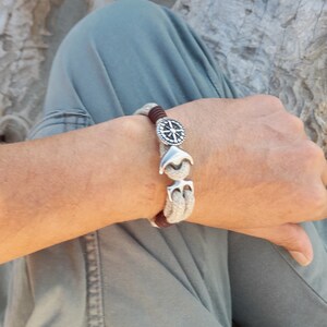 Hemp and Leather Bracelet Anchor and Wind Rose - Etsy