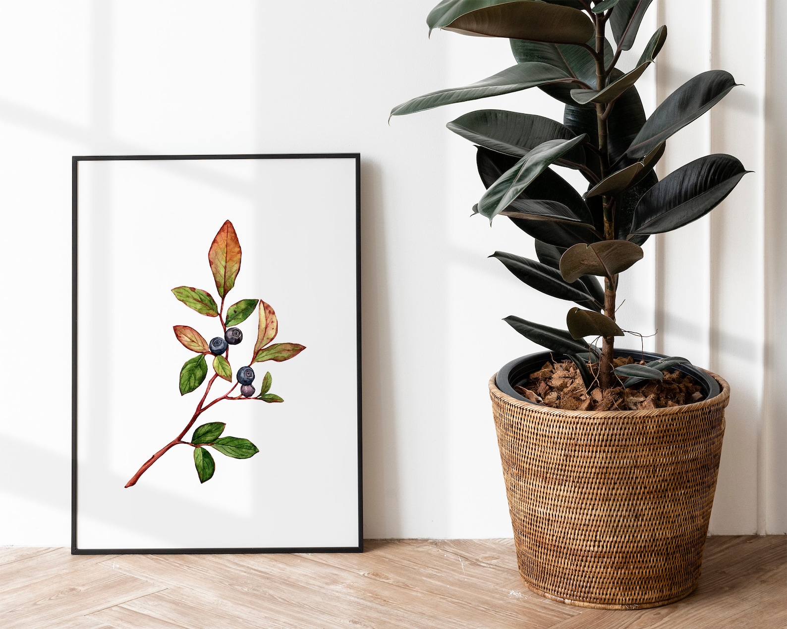 Huckleberry Botanical Print: Watercolor Wild Berry Forest Art - Etsy