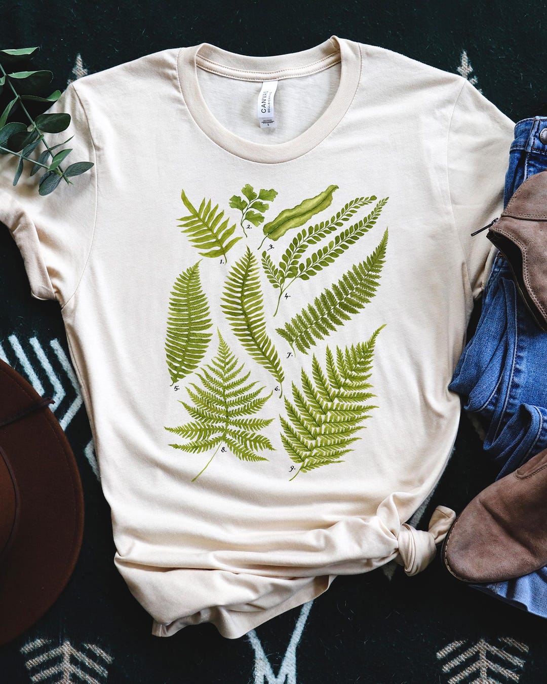Fern Shirt. Botanical Print Natural History Tshirt. Forest Field Guide ...