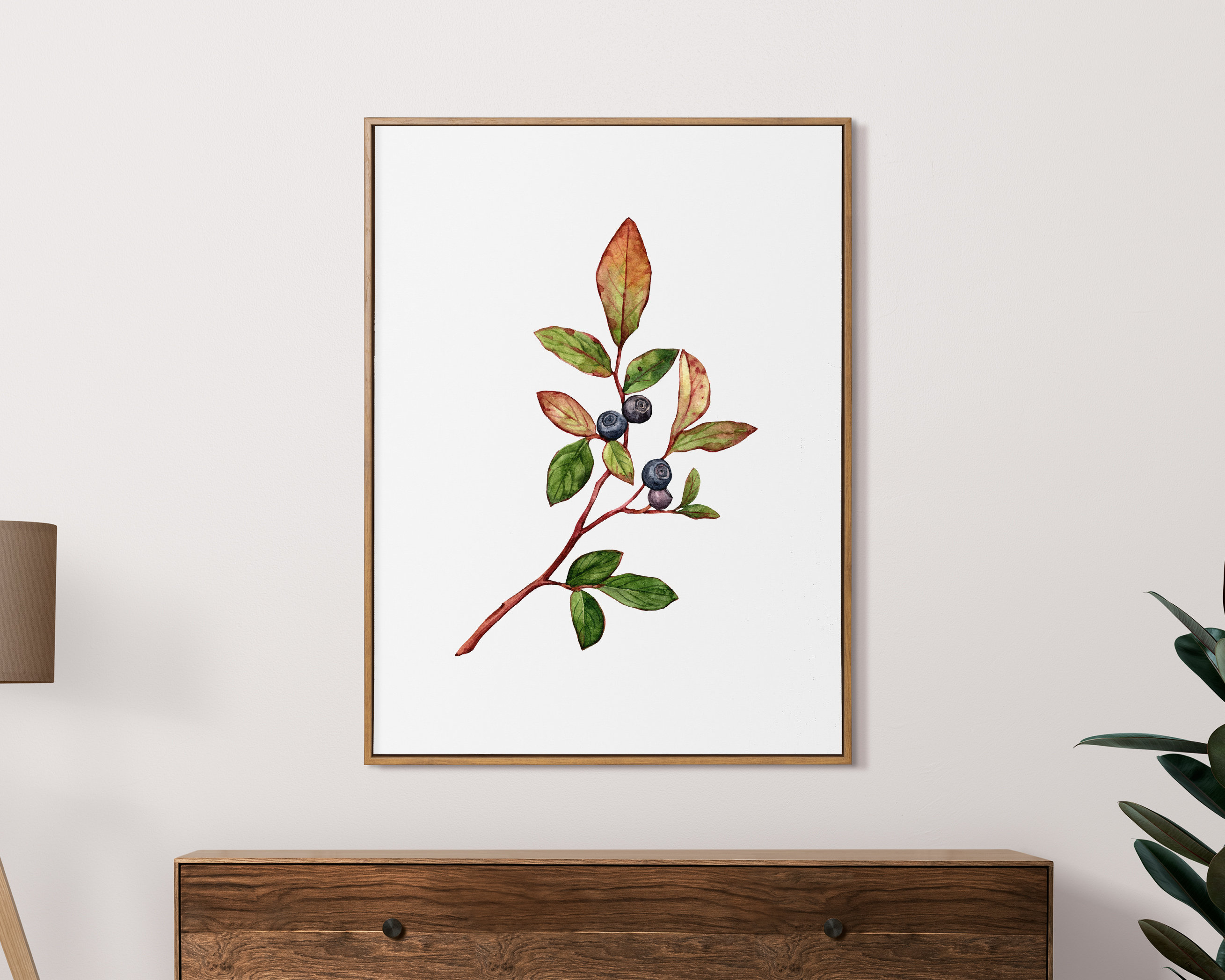 Huckleberry Botanical Print: Watercolor Wild Berry Forest Art - Etsy