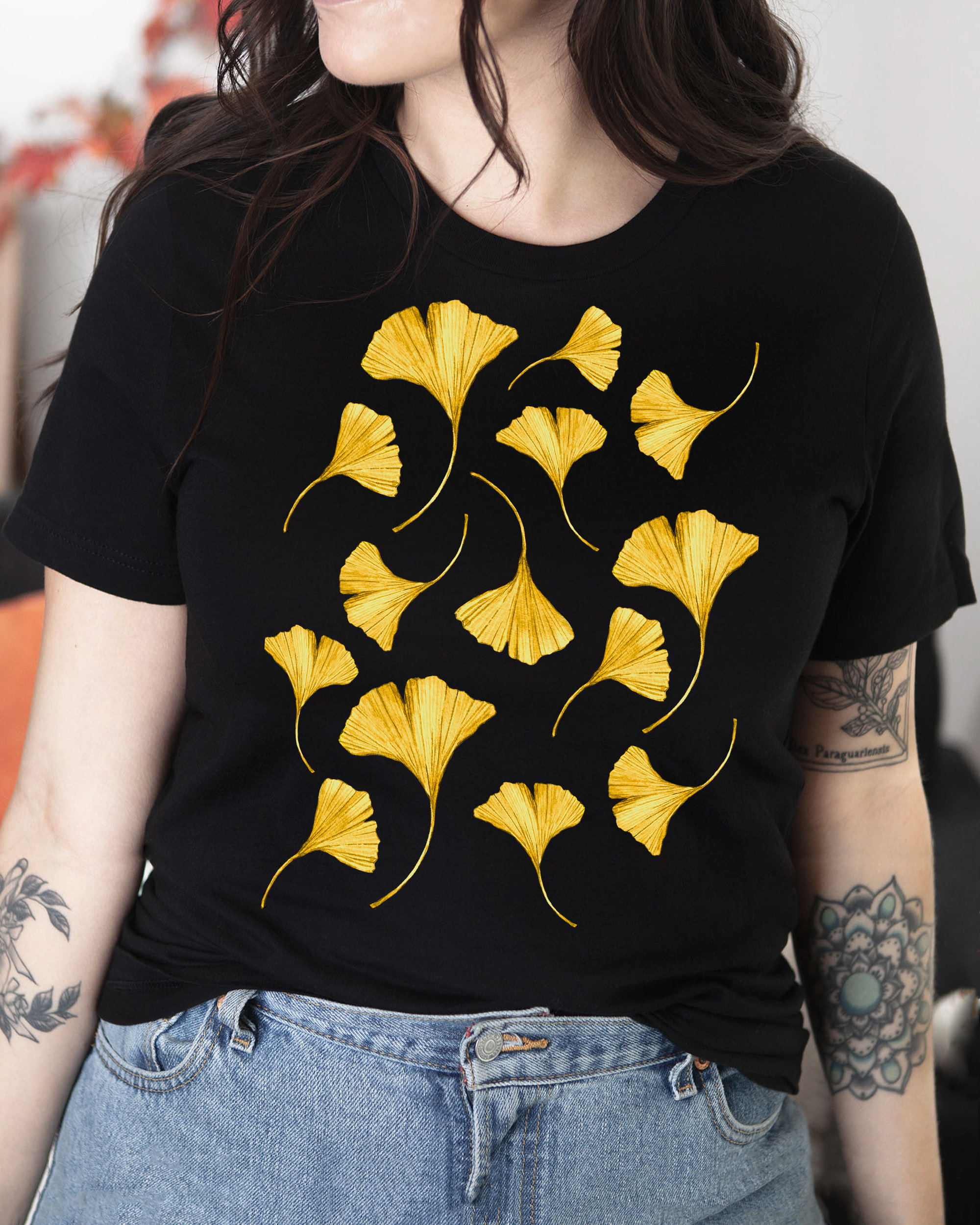 Fall Ginkgo Leaf Shirt. Autumn Leaves Graphic Tee. Watercolor Nature ...