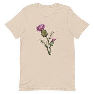 Scottish Thistle Shirt. Botanical Watercolor Flower Tshirt. Spring ...