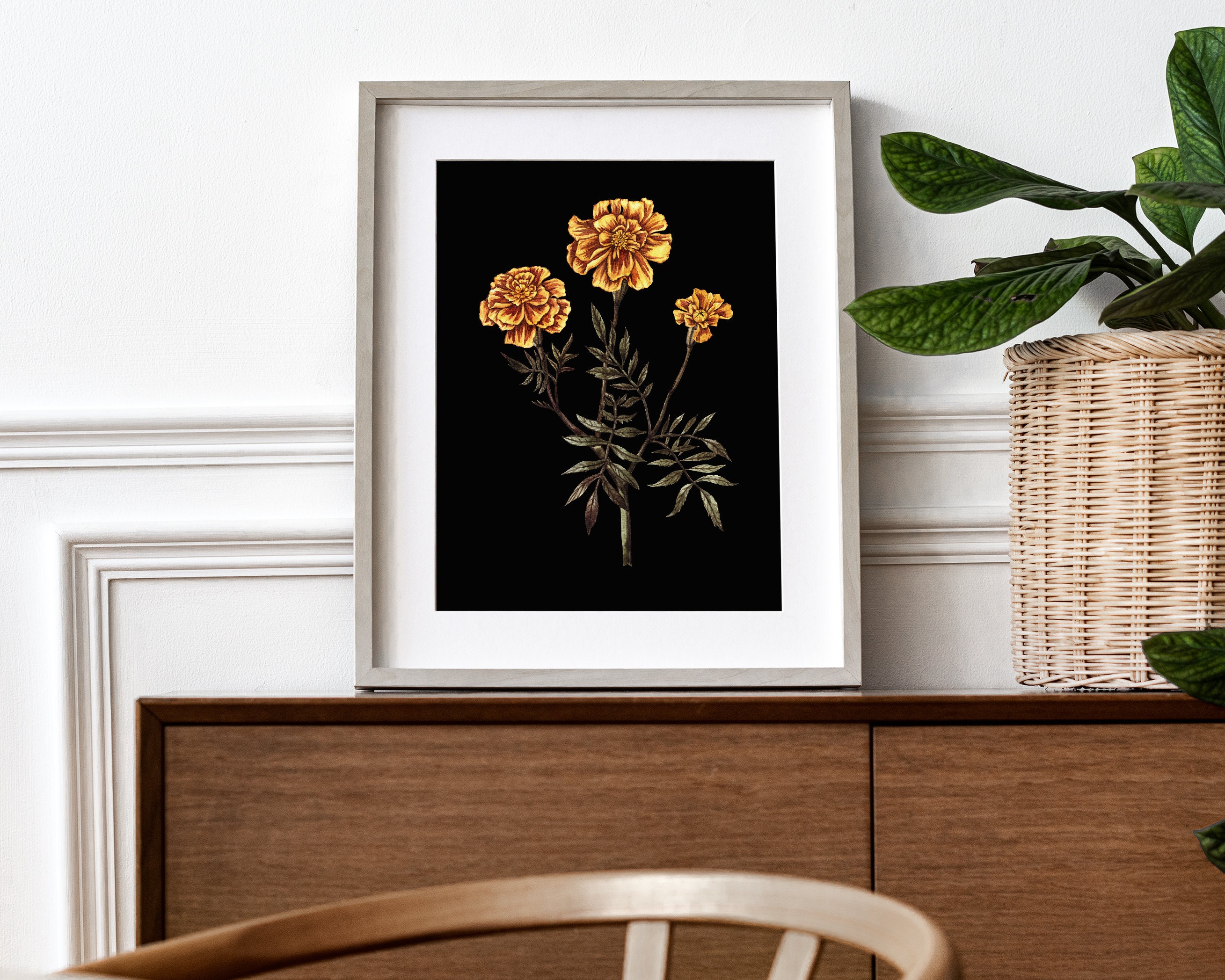 Marigold Print. October Birth Flower Wall Art. Marigold - Etsy