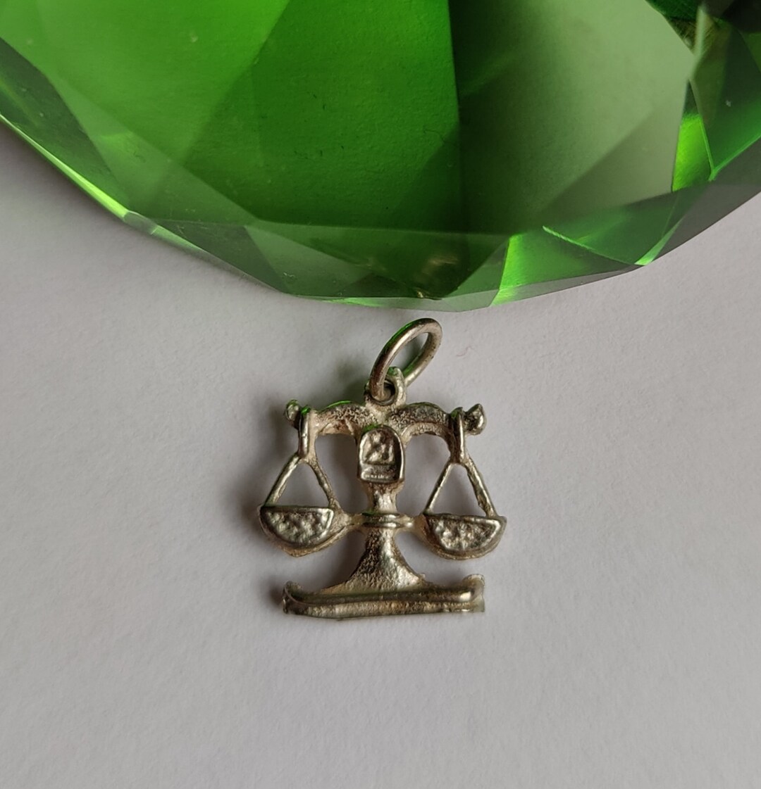 Vintage Silver Pendant Zodiac Sign Libra. Silver Pendant. Personalized ...