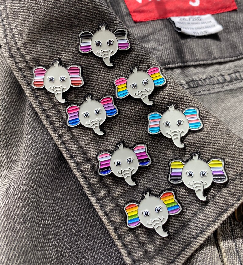 Rainbow Elephant Enamel Pin Lgbt LGBTQIA Gay Pride Lgbt - Etsy UK