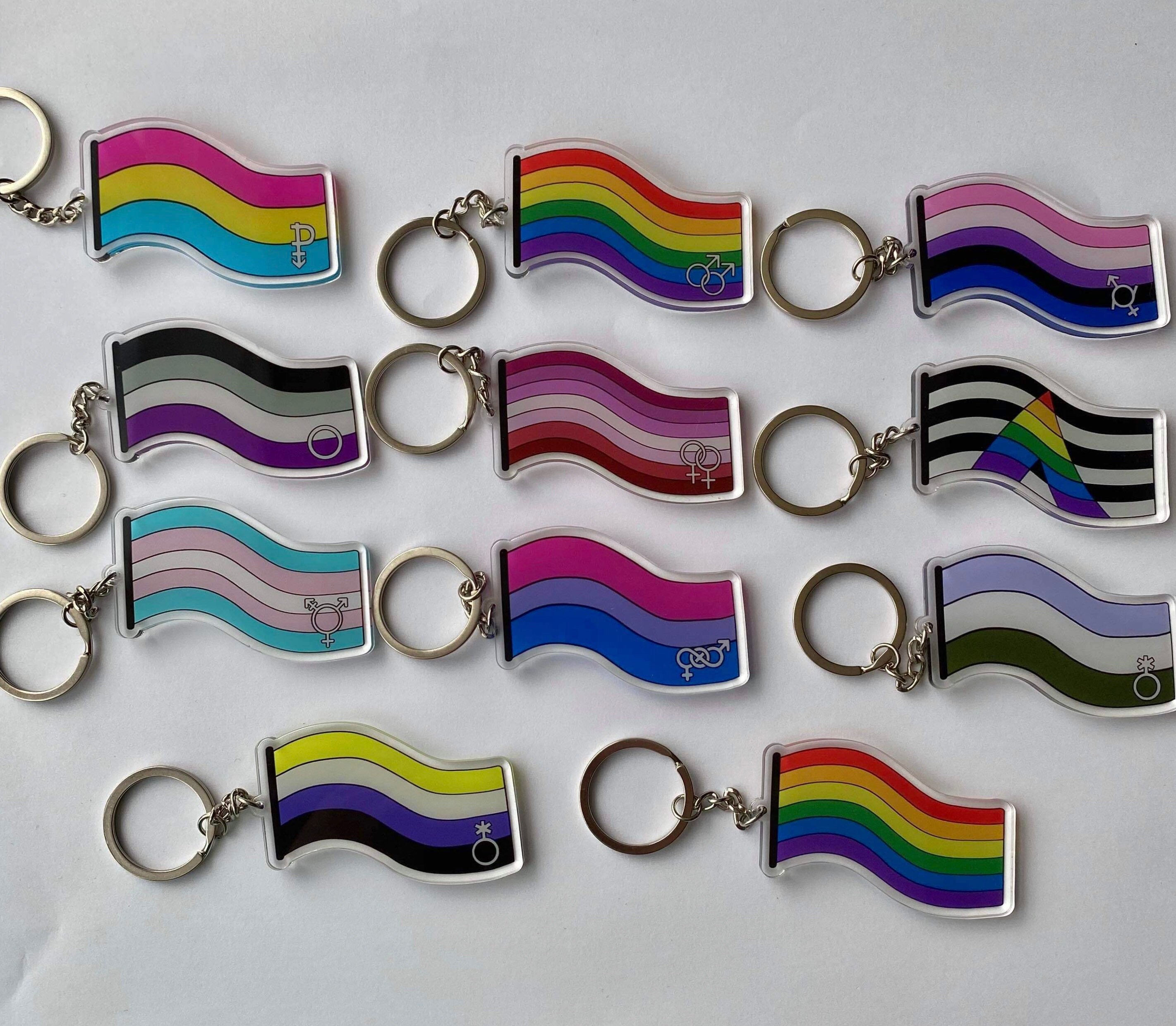 Non Binary LGBT Pride Flag Keychain, LGBT, Lgbtqia, Lgbtq, Transgender ...
