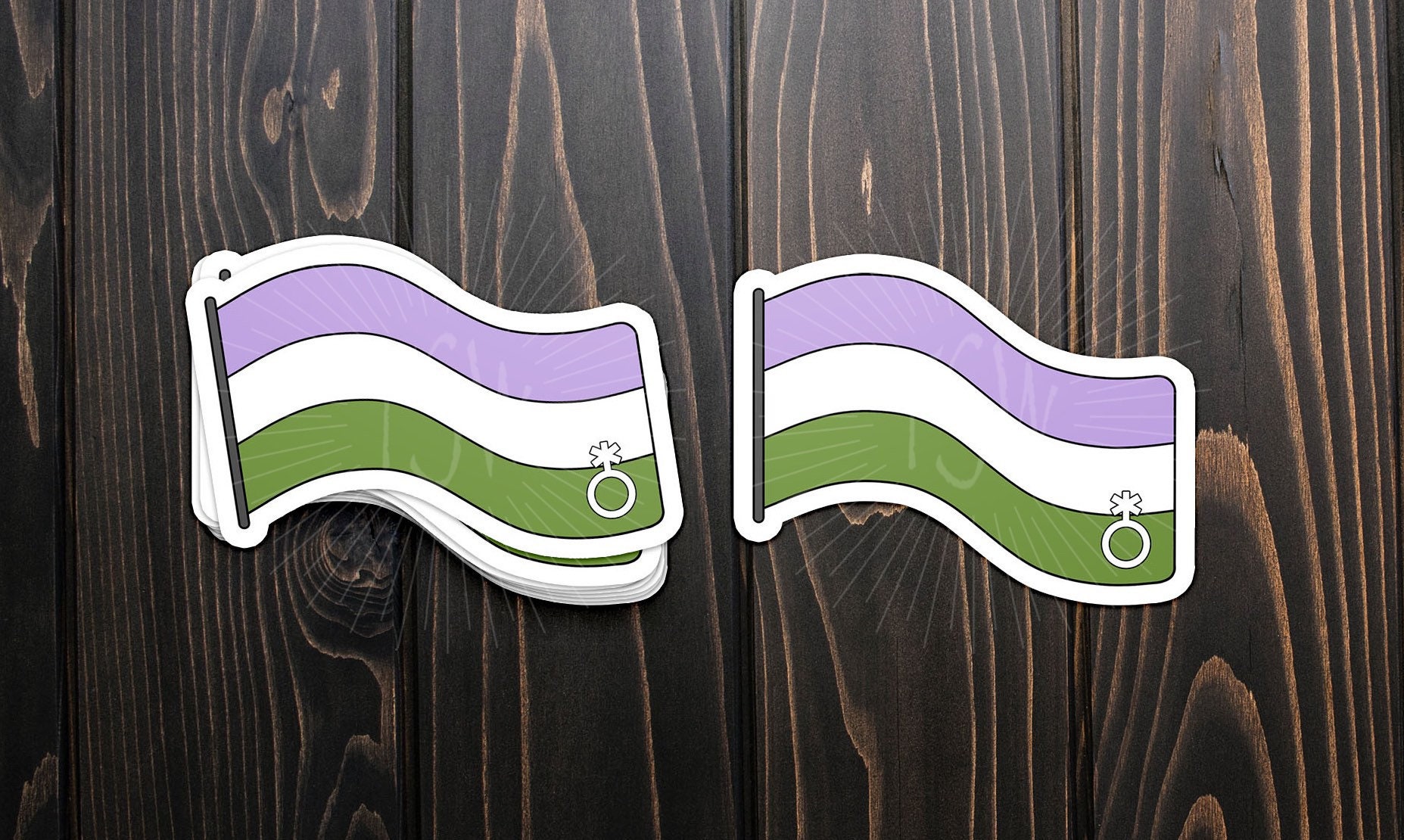 Genderqueer Pride Flag Sticker Die Cut Vinyl Sticker LGBT - Etsy UK
