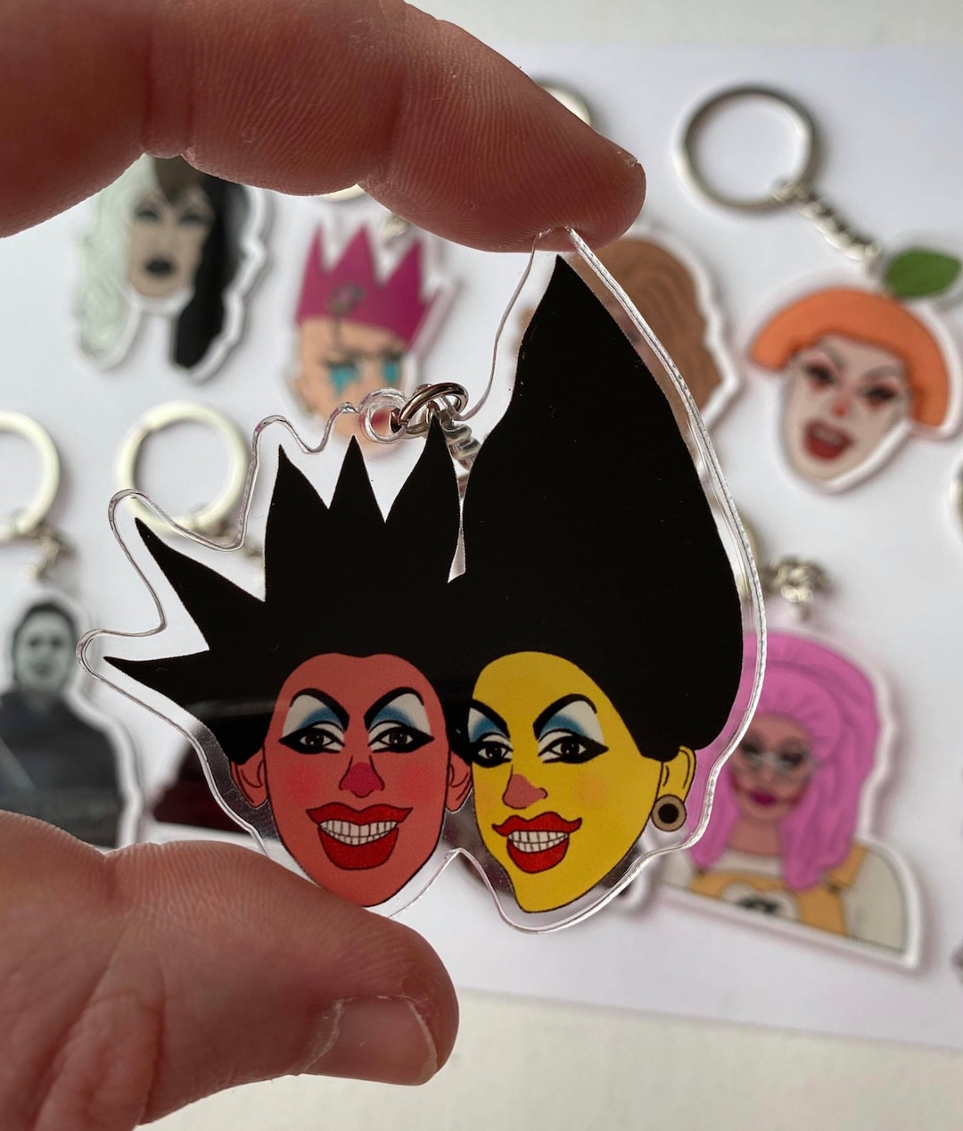 Crystal Opal Methyd Keychain, Double Sided Acrylic Keychain, Keyring ...