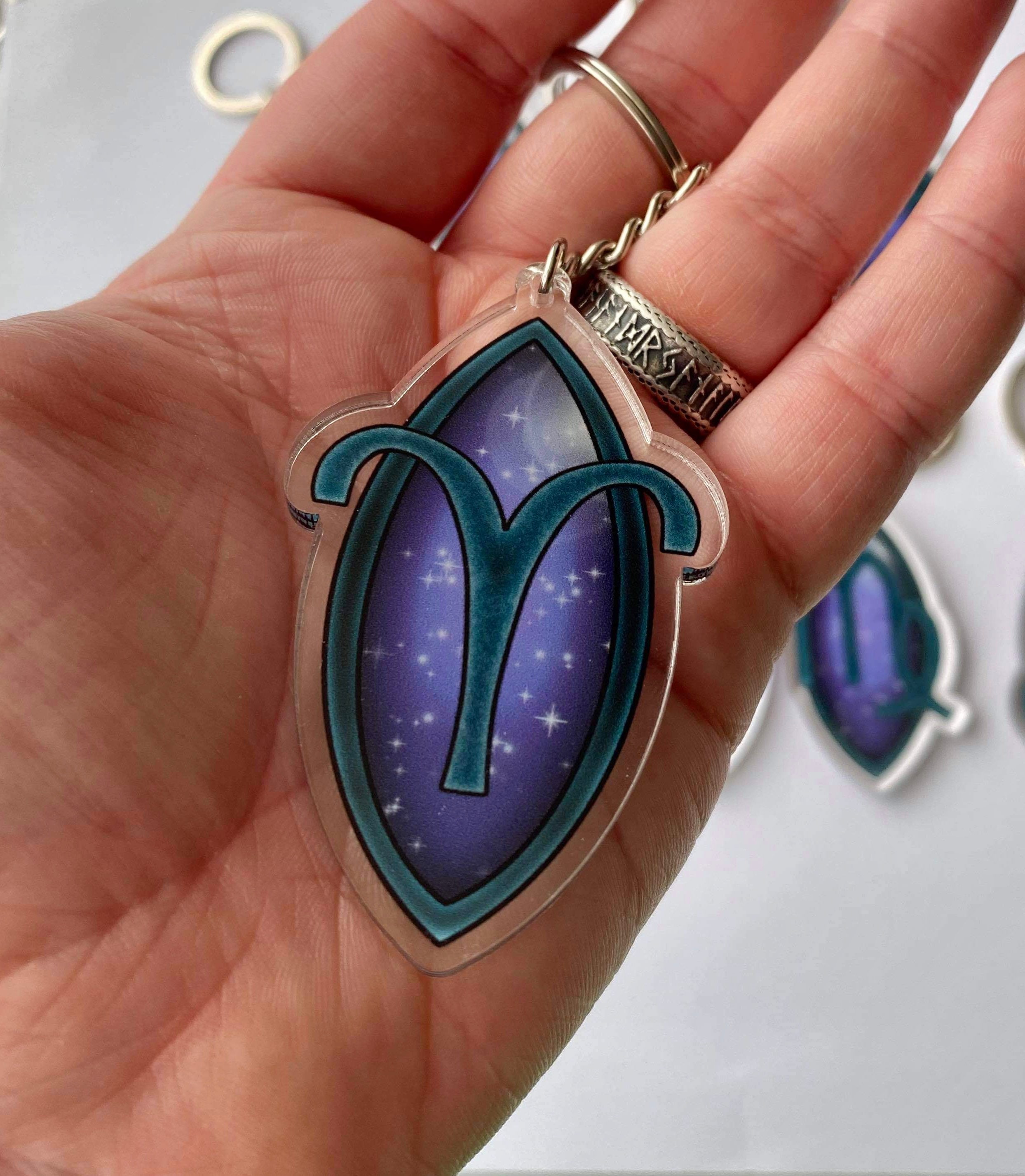 Aries Zodiac keychain double sided acrylic keychain keyring | Etsy