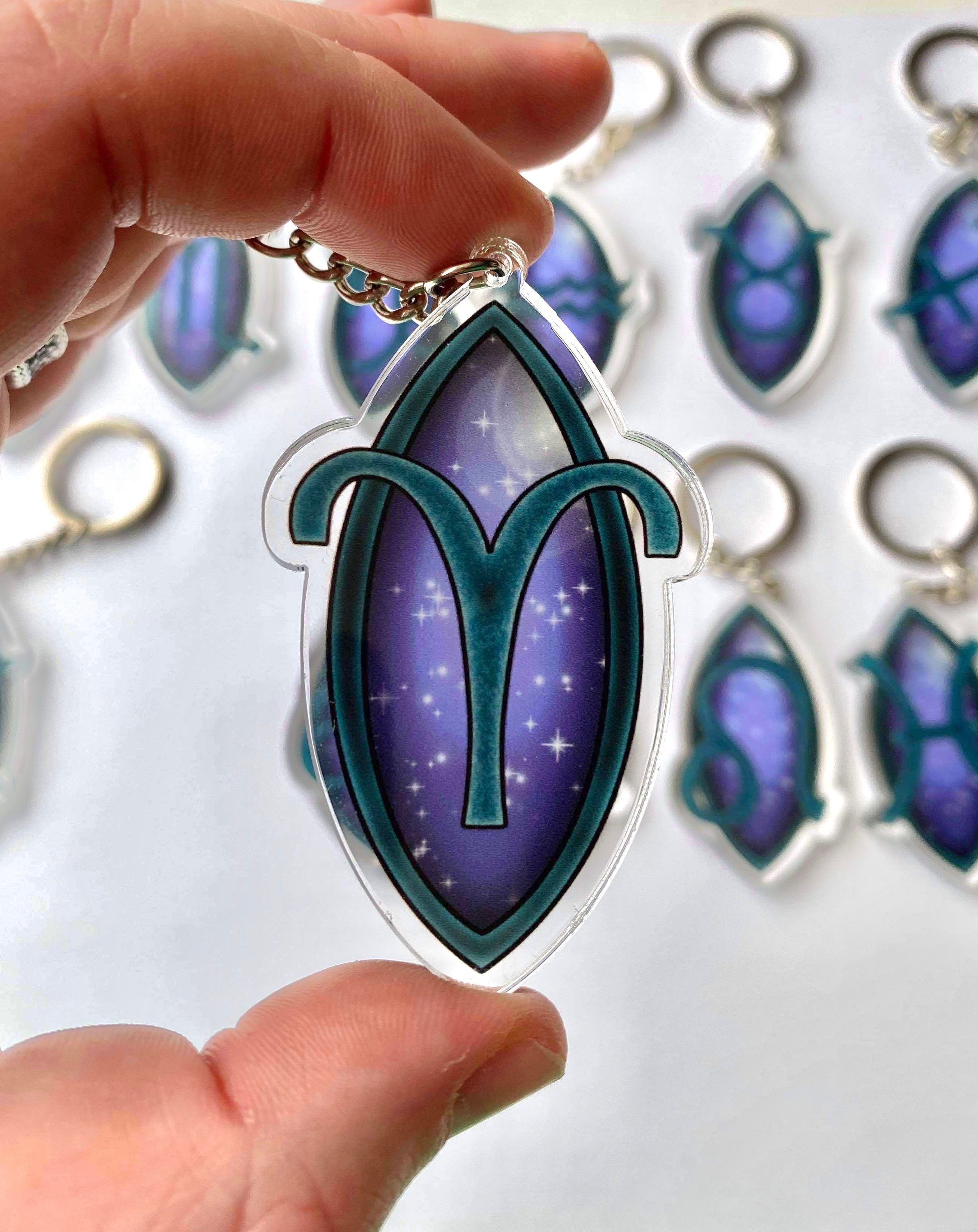 Aries Zodiac keychain double sided acrylic keychain keyring | Etsy