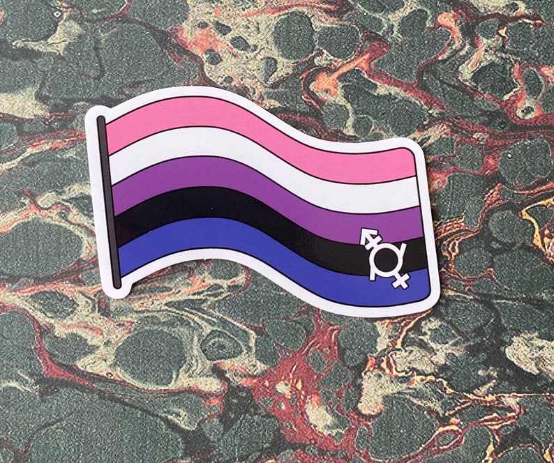 Genderfluid Pride Flag Sticker Die Cut Vinyl Sticker Lgbt Etsy