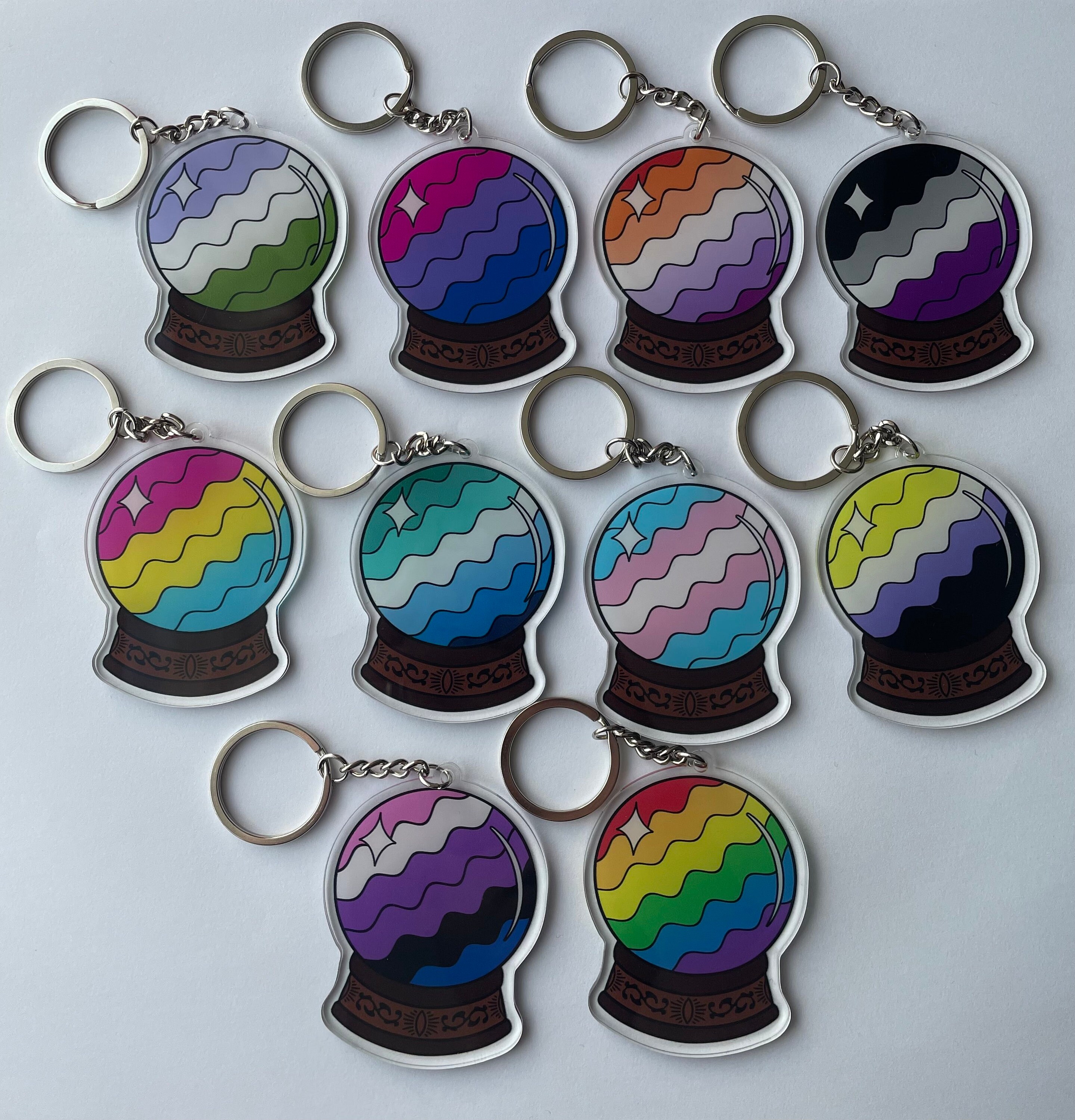 Bisexual Crystal Ball LGBT Pride Flag Keychain Keyring LGBT | Etsy