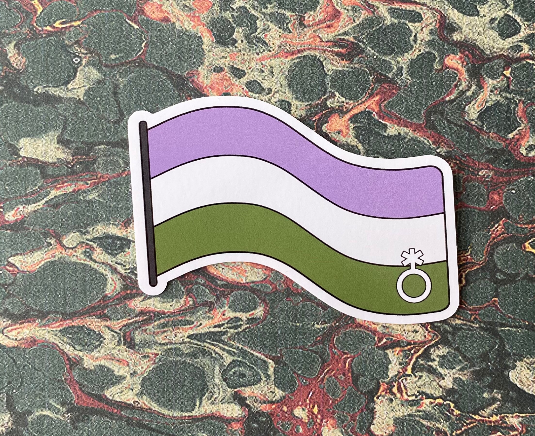 Genderqueer Pride Flag Sticker Die Cut Vinyl Sticker LGBT - Etsy UK