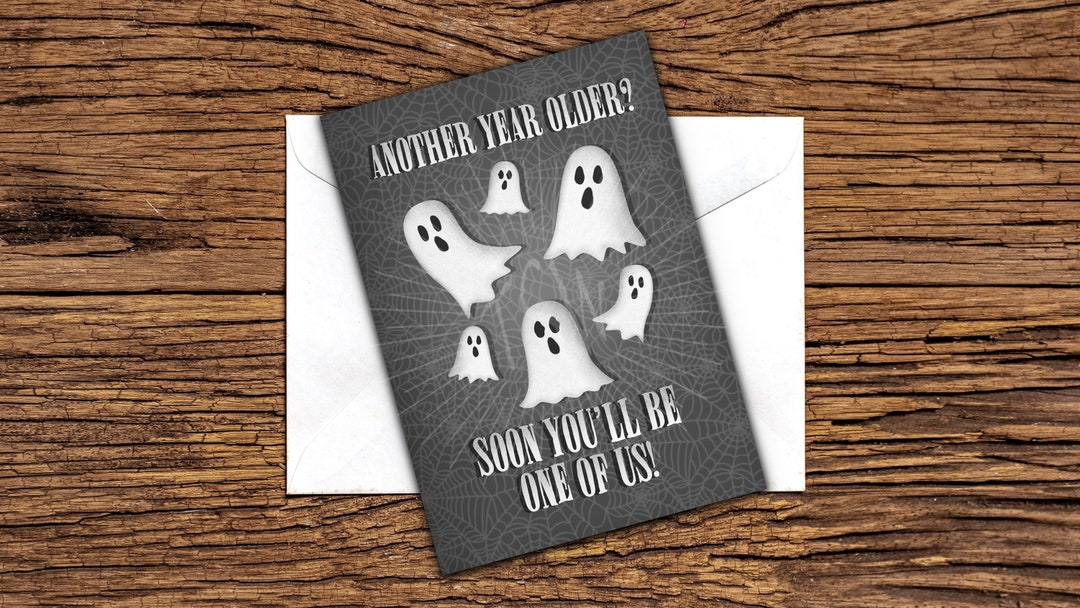 Ghost Birthday Card, Goth Birthday Card, Alternative, Spooky, Witchy ...