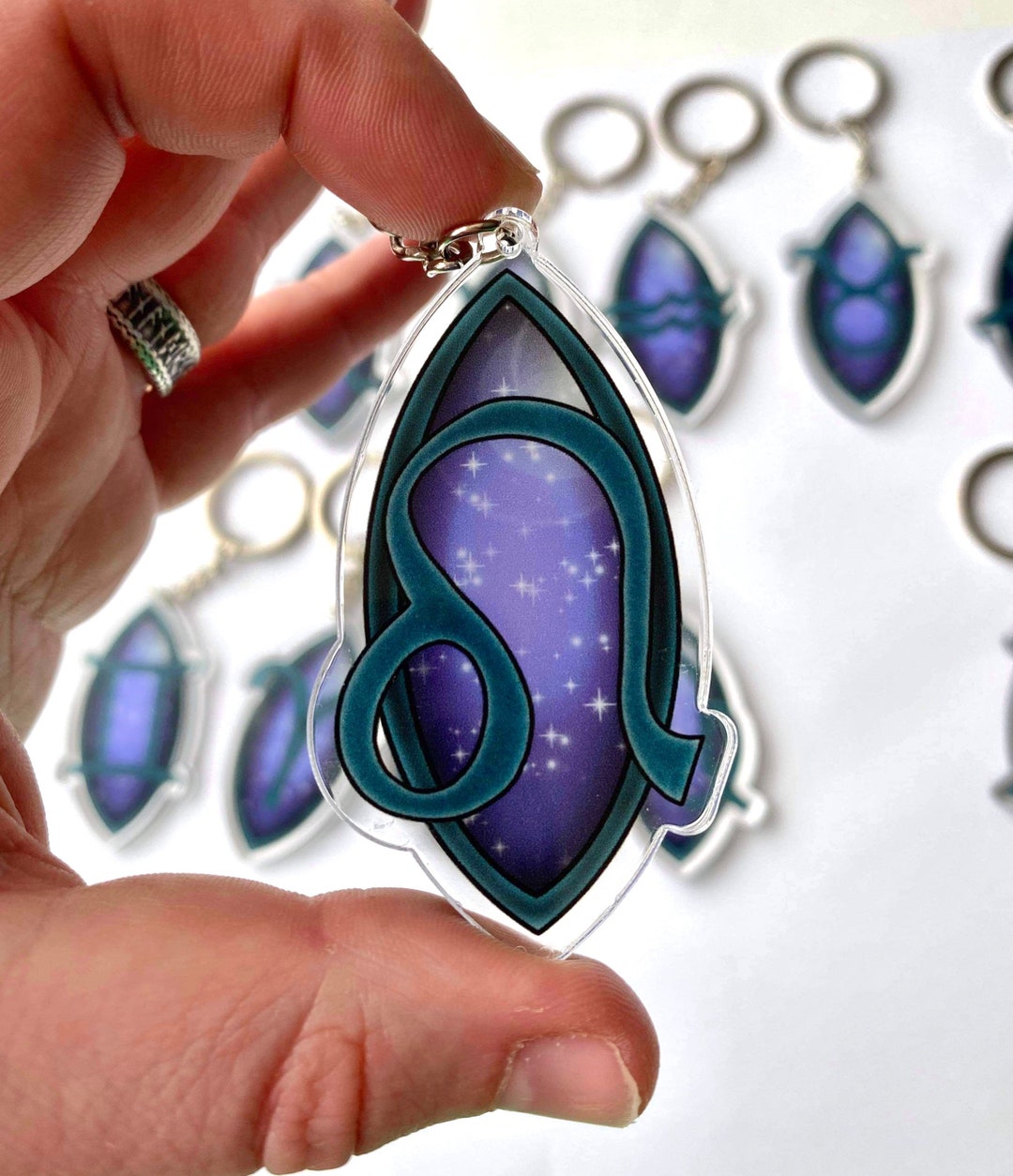 Leo Zodiac Keychain, Double Sided Acrylic Keychain, Keyring, Zodiac ...