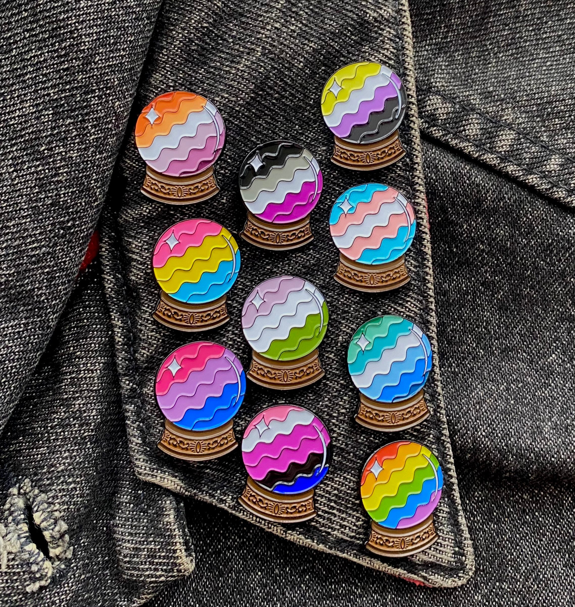 Genderfluid Crystal Ball Halloween Enamel Pin Lgbt LGBTQIA - Etsy UK