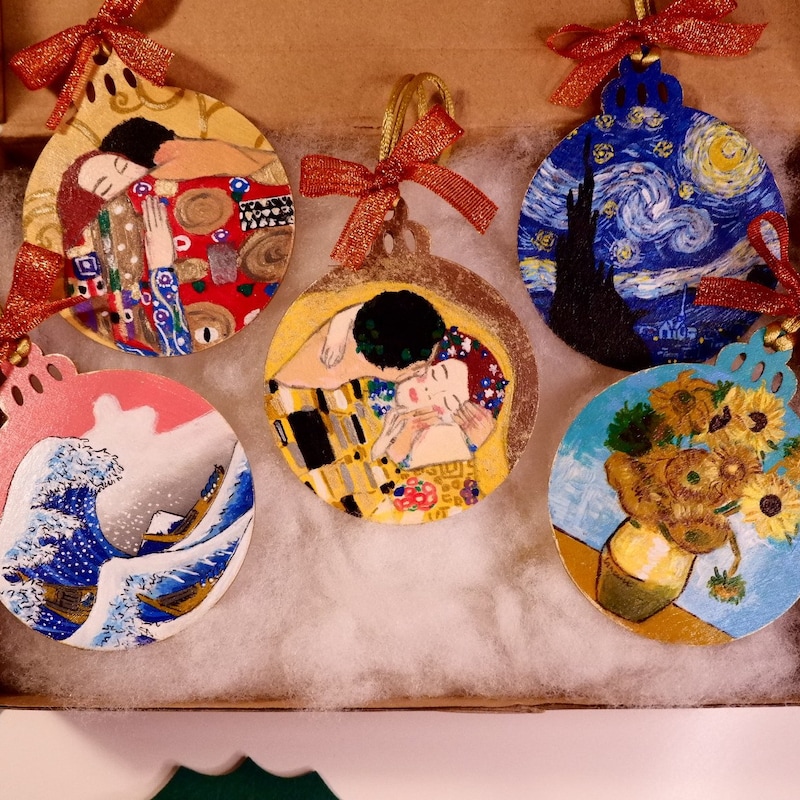 Arte in vetro con palline di albero di natale - Etsy Italia