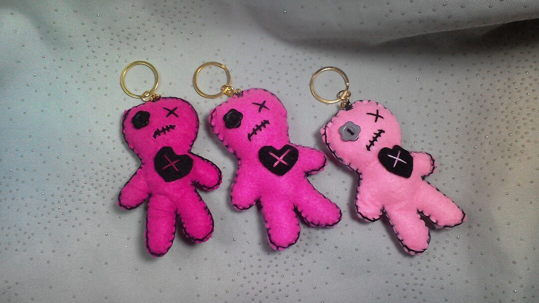 Voodoo/poppet 'pin Cushion' Key Ring 3 Colours Available Pagan, Witch ...