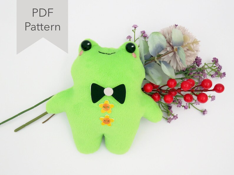 Frog Plush Pattern Cute Plushie Sewing Pattern Stuffed Animal Toy ...