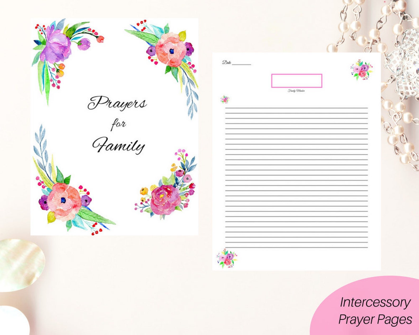 Christian Journal/ Printable Prayer Journal/ Bible Journaling Kit ...