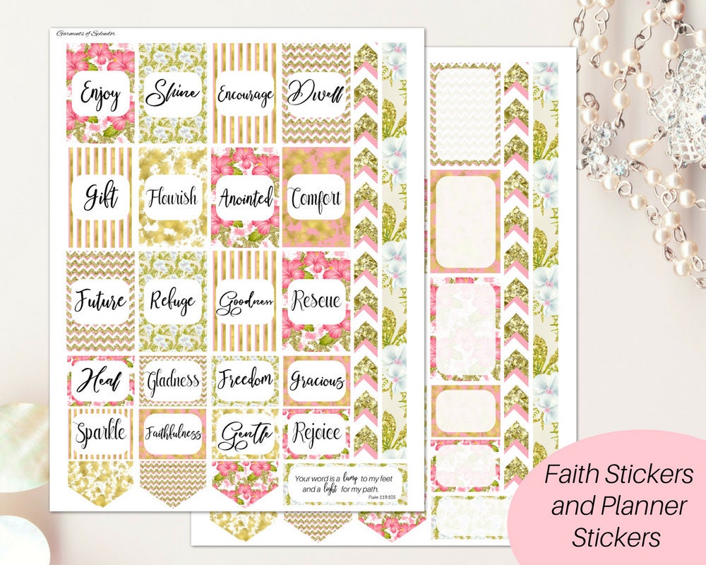 Faith Stickers/ Printable Faith Stickers/ Planner Stickers/ Happy ...