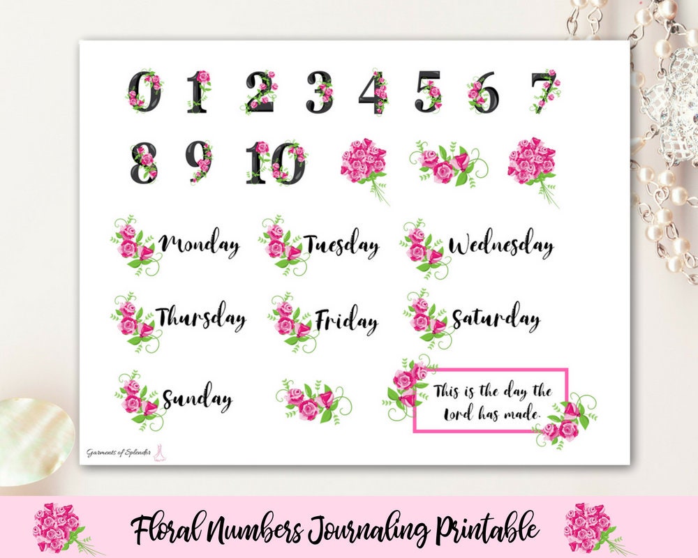 Bible Journaling Printable/ Calendar Numbers/ Weekly Planner/ Faith ...
