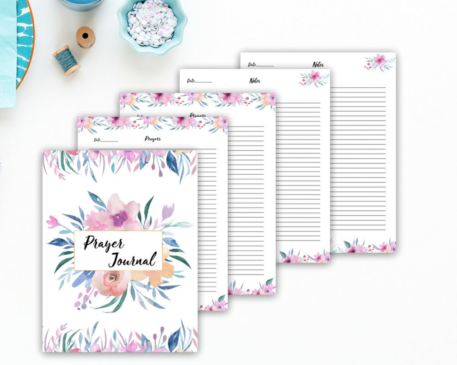 Prayer Journal Printable, Bible Journaling Kit, Christian Journal ...