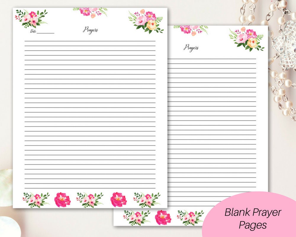 Prayer Journal Printable/ Bible Journaling Printable/ Floral Prayer ...