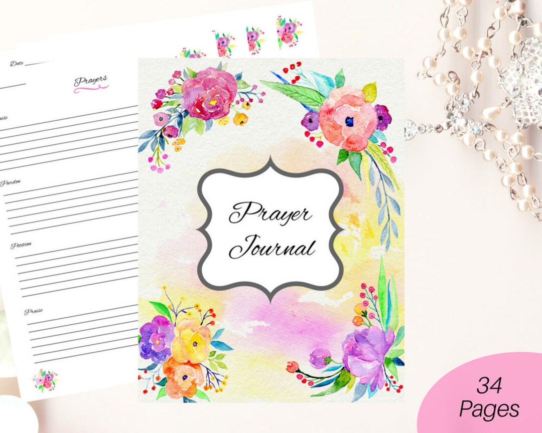 Prayer Journal Printable/ Bible Journaling/ Printable Journal/ Floral ...