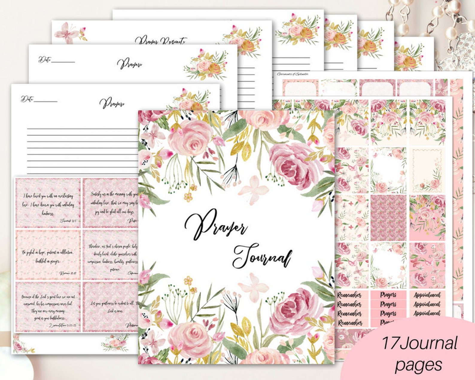 Prayer Journal/ Printable Bible Journaling Kit/ Prayer Planner/ Bible ...