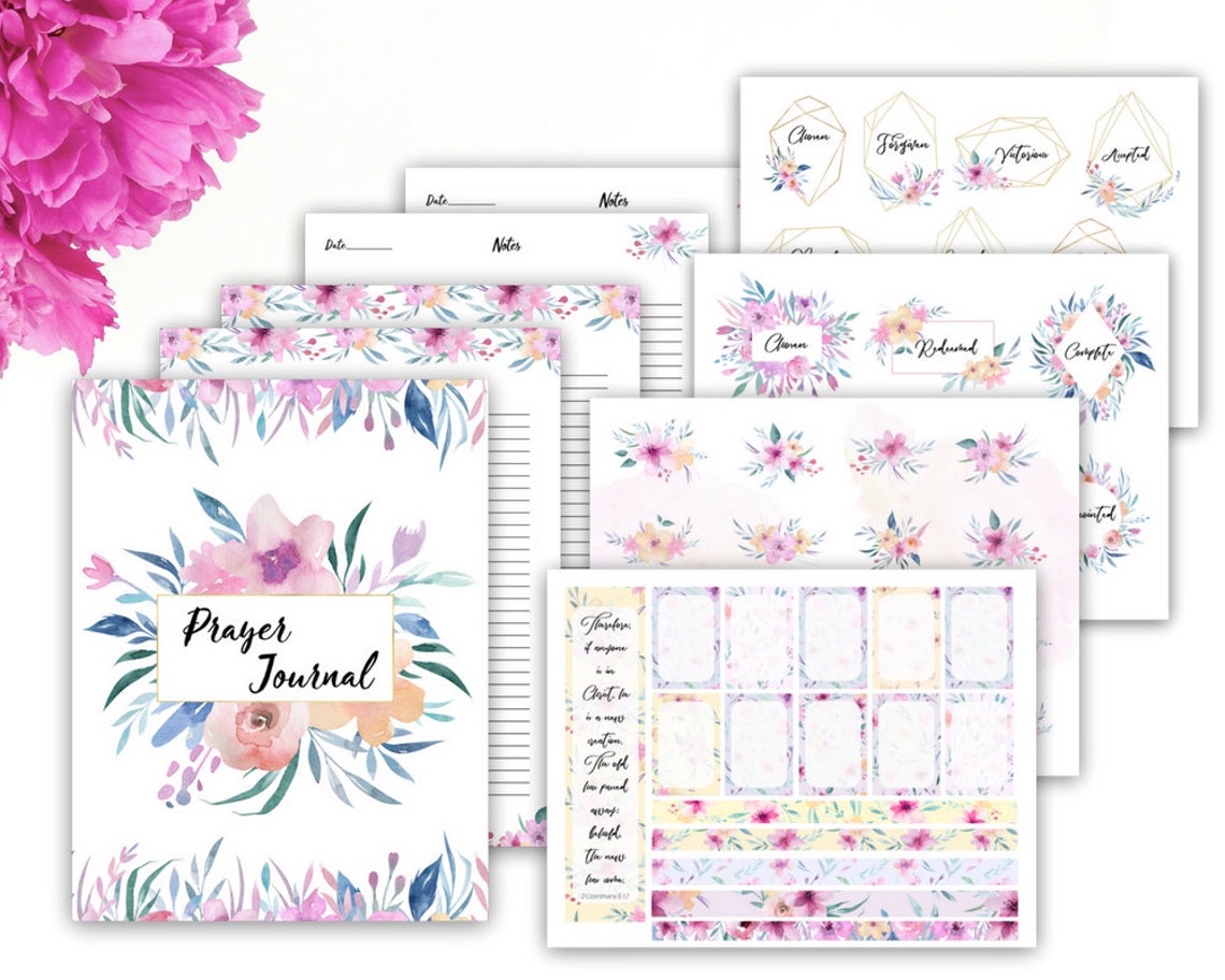 Prayer Journal Printable Bible Journaling Kit Christian | Etsy