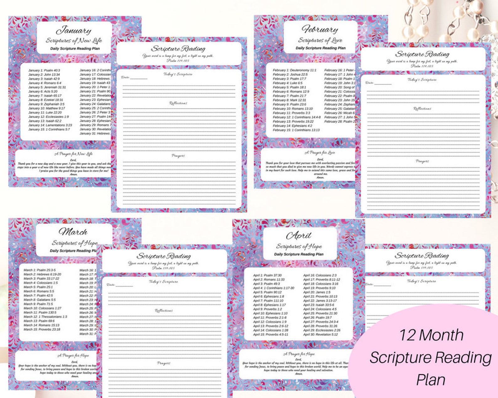 Christian Planner Printable/ Bible Study Planner Inserts/ Devotional ...
