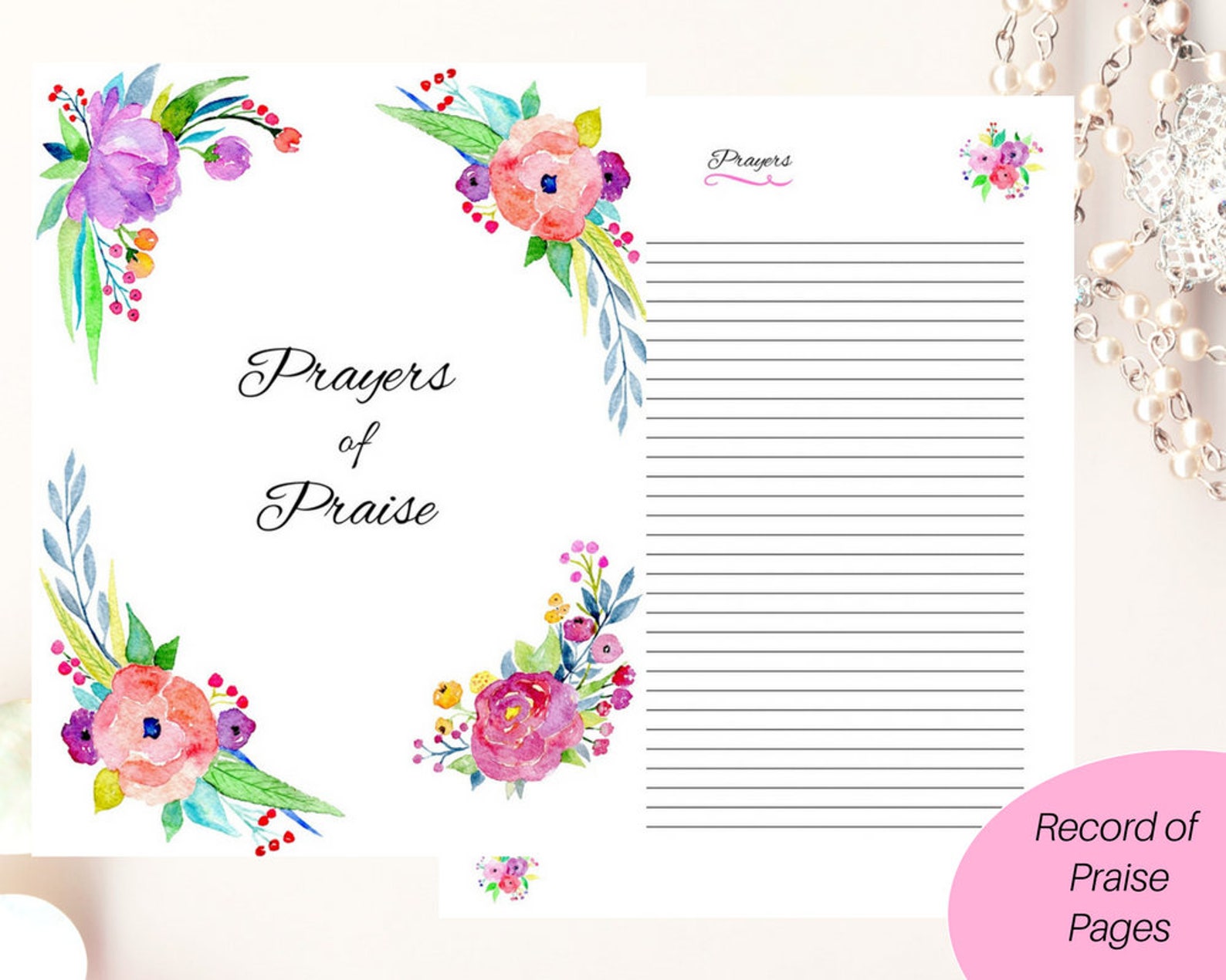 Christian Journal/ Printable Prayer Journal/ Bible Journaling Kit ...