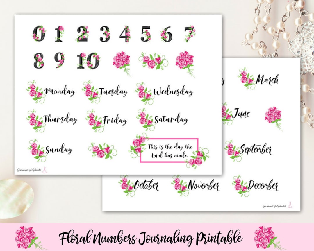 Bible Journaling Printable/ Calendar Numbers/ Weekly Planner/ Faith ...