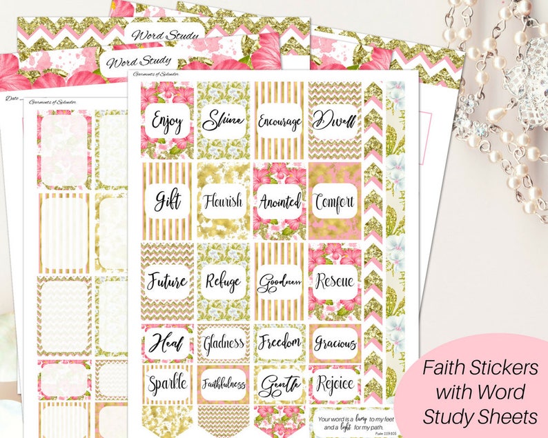 Faith Stickers/ Printable Faith Stickers/ Planner Stickers/ Happy ...