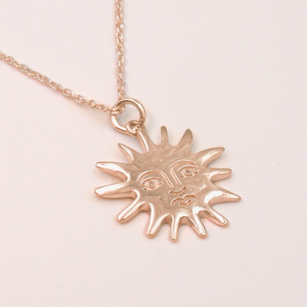 Sun Face Pendant - Etsy