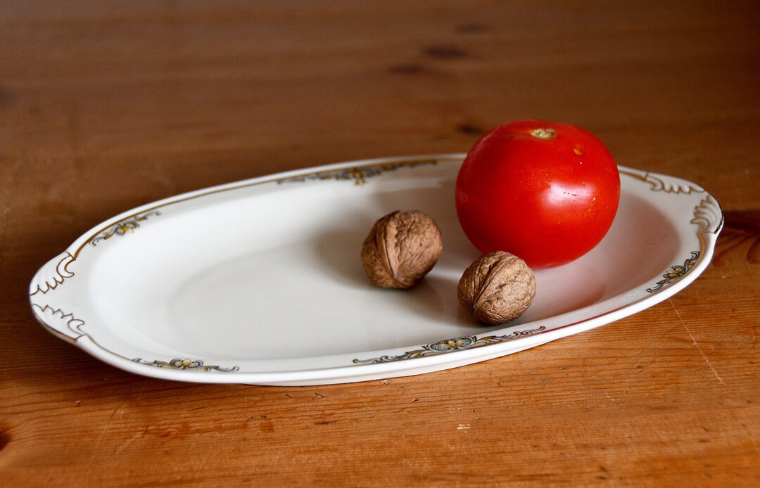 Zeh Scherzer Porcelain Serving Dish, Oval, Gold Decorated - Etsy