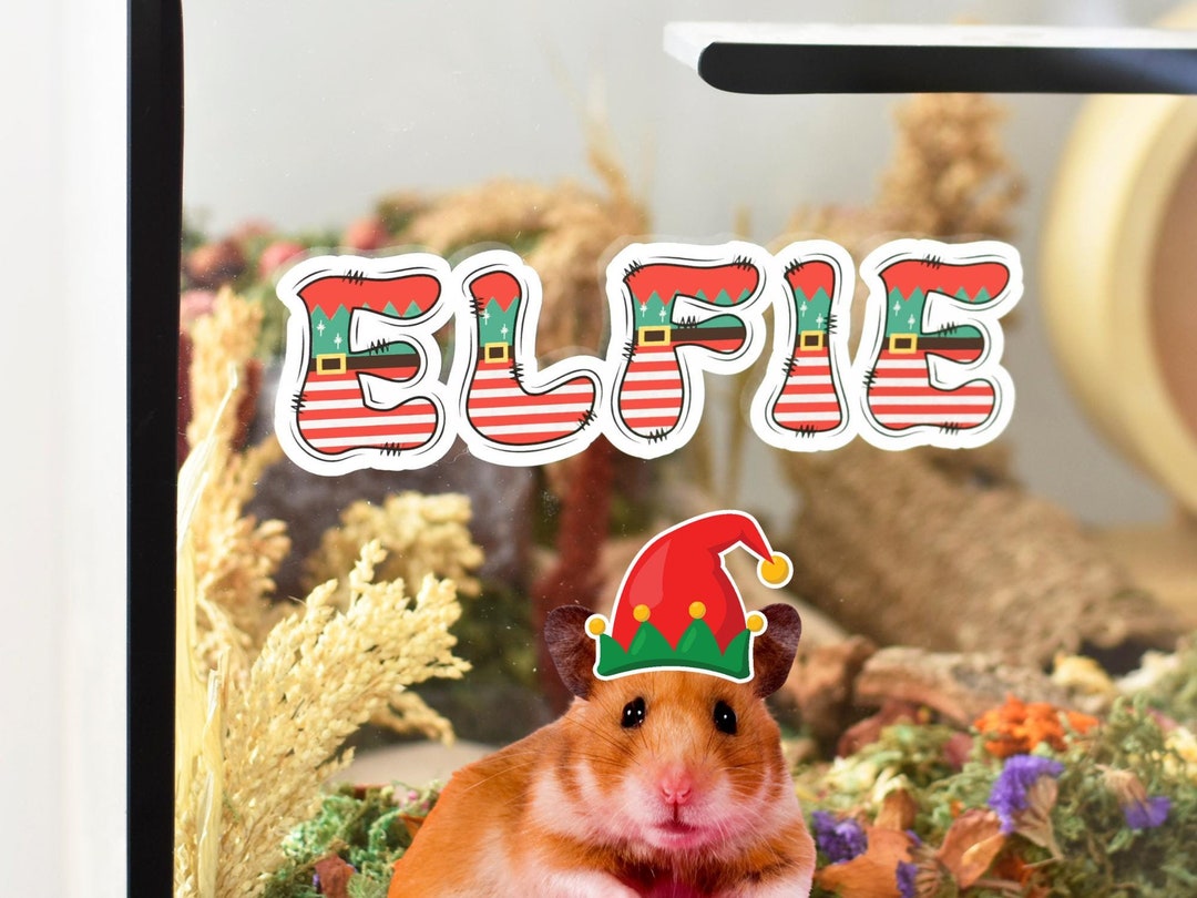 Elf Pet Name Clings Reusable & Removable Static Cling Stickers Hamsters ...