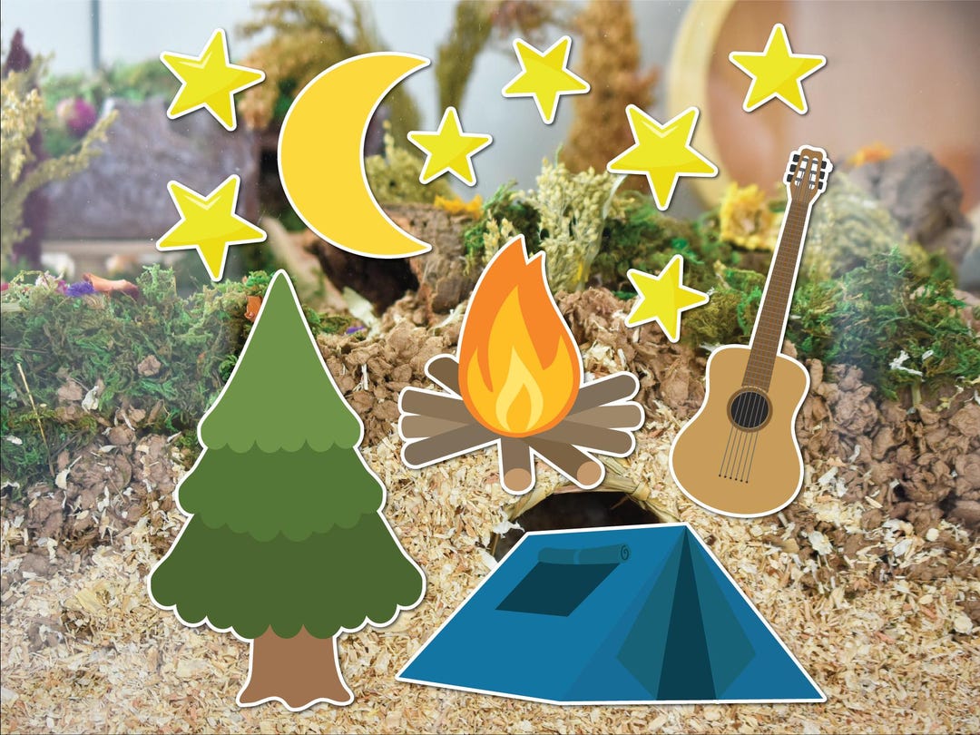 Camping Static Cling Stickers: Hamster & Small Pet Cage Decor - Etsy