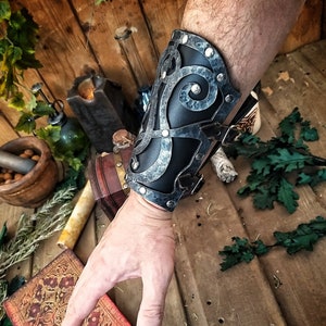 Dark Wizard Bracers for Larp Costume and Wizardry Cosplay Leather ...