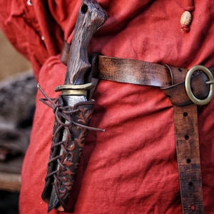 Handmade Leather Dagger Sheath Ornate LARP Scabbard Viking Medieval ...