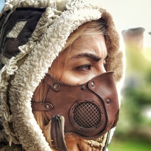 Rage Leather Face Mask With Filter Pocket Ready for Use With - Etsy