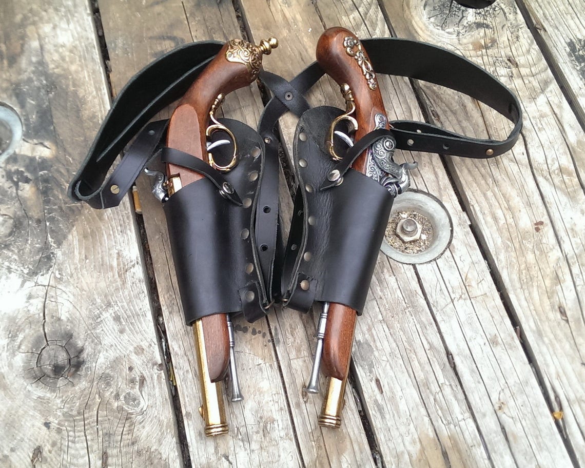 Leather Shoulder Holster for Two Guns. Shoulder Harness for - Etsy