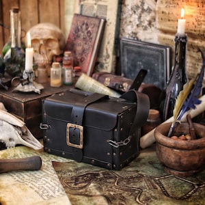 Alchemist Leather Larp Bag Potion Set for Steampunk Alchemist Costume ...