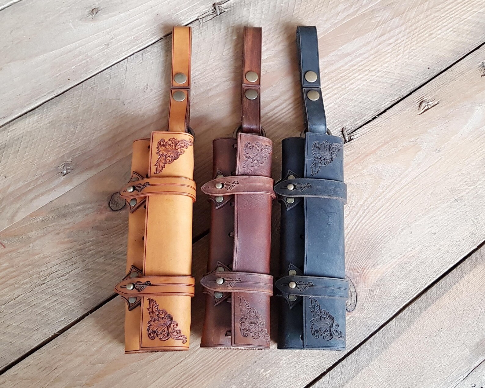 6 Small Potion Leather Case Vertical Belt Kit for LARP | Etsy