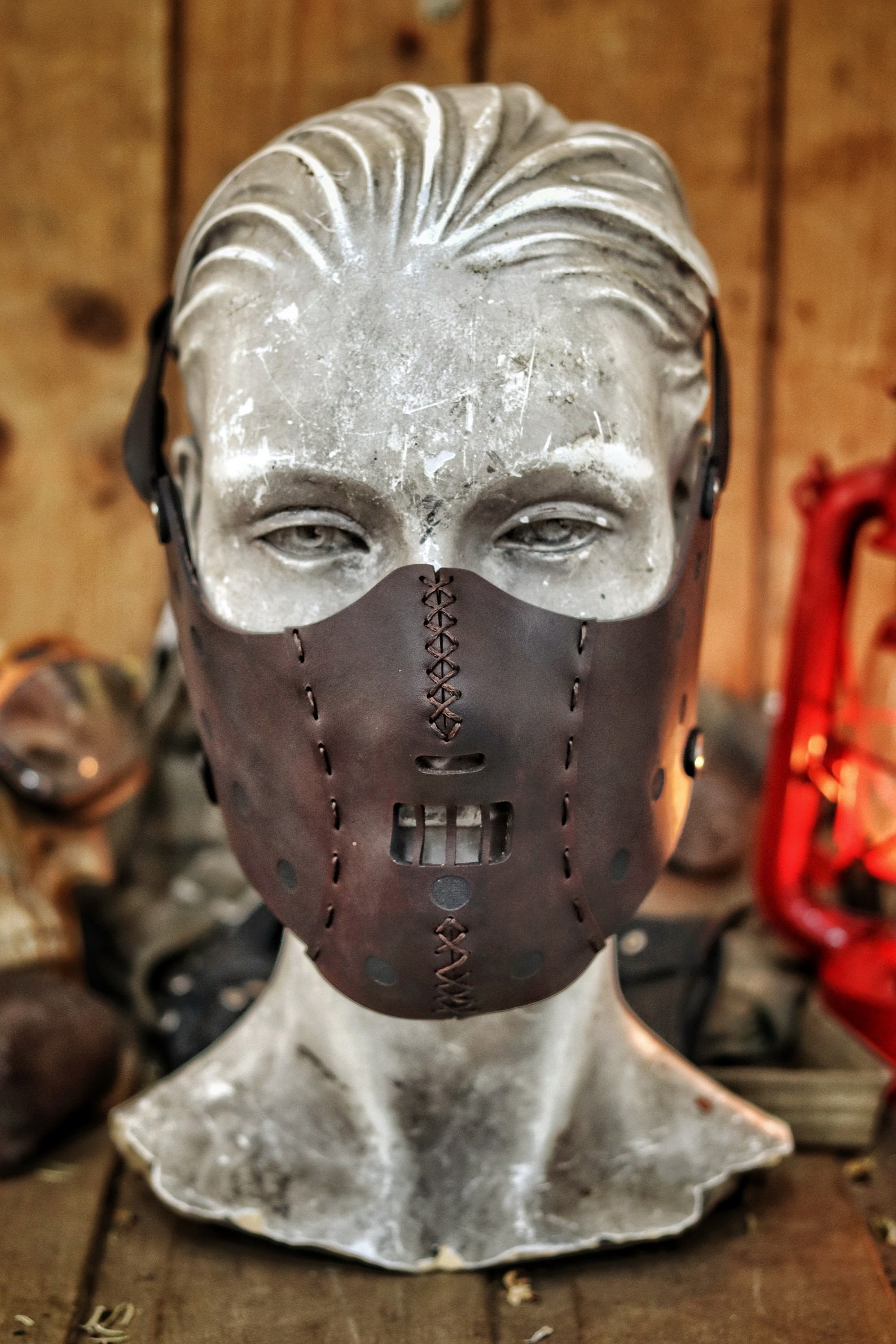 Hannibal Lecter Leather Face Mask Ready for Use With | Etsy